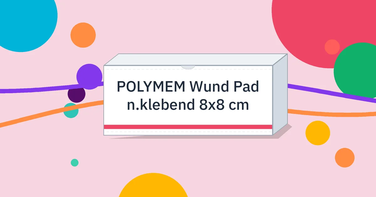 Symbolbild: Packung mit der Aufschrift POLYMEM Wund Pad n.klebend 8x8 cm (PZN 16784357) – Verfügbarkeit und Bezug in Apotheken in Frankfurt am Main