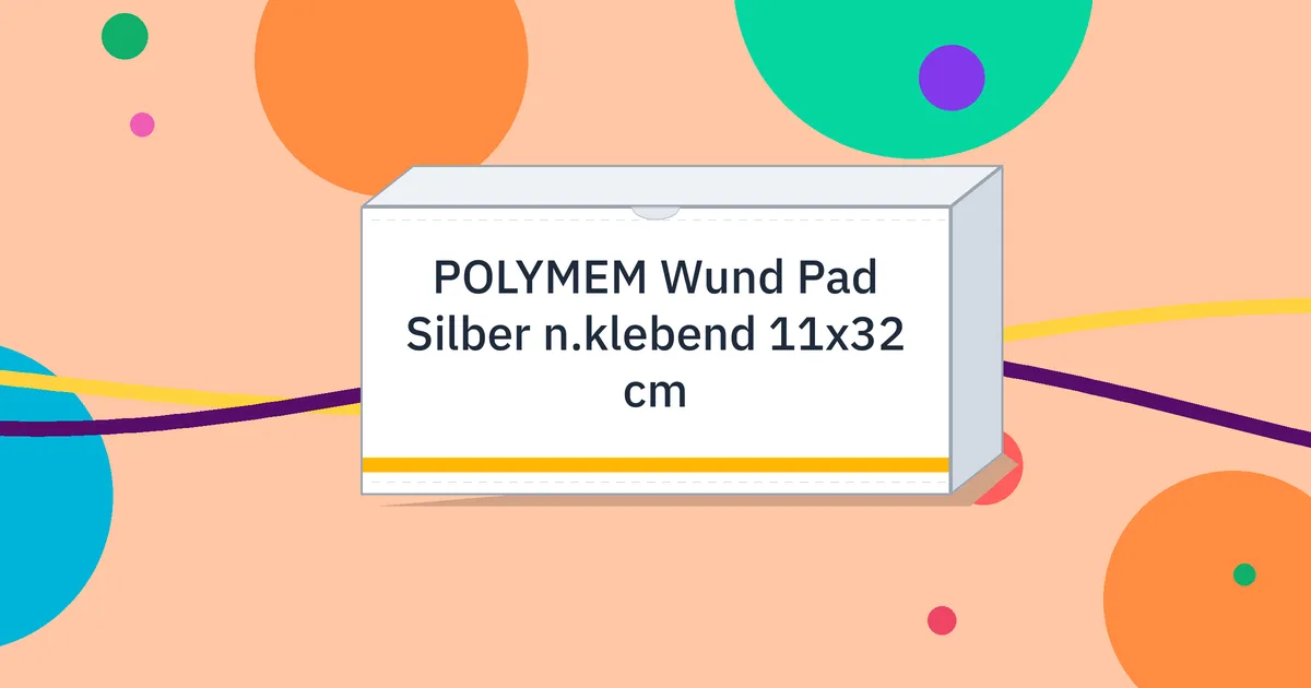 Symbolbild: Packung mit der Aufschrift POLYMEM Wund Pad Silber n.klebend 11x32 cm (PZN 19622098) – Verfügbarkeit und Bezug in Apotheken in Frankfurt am Main