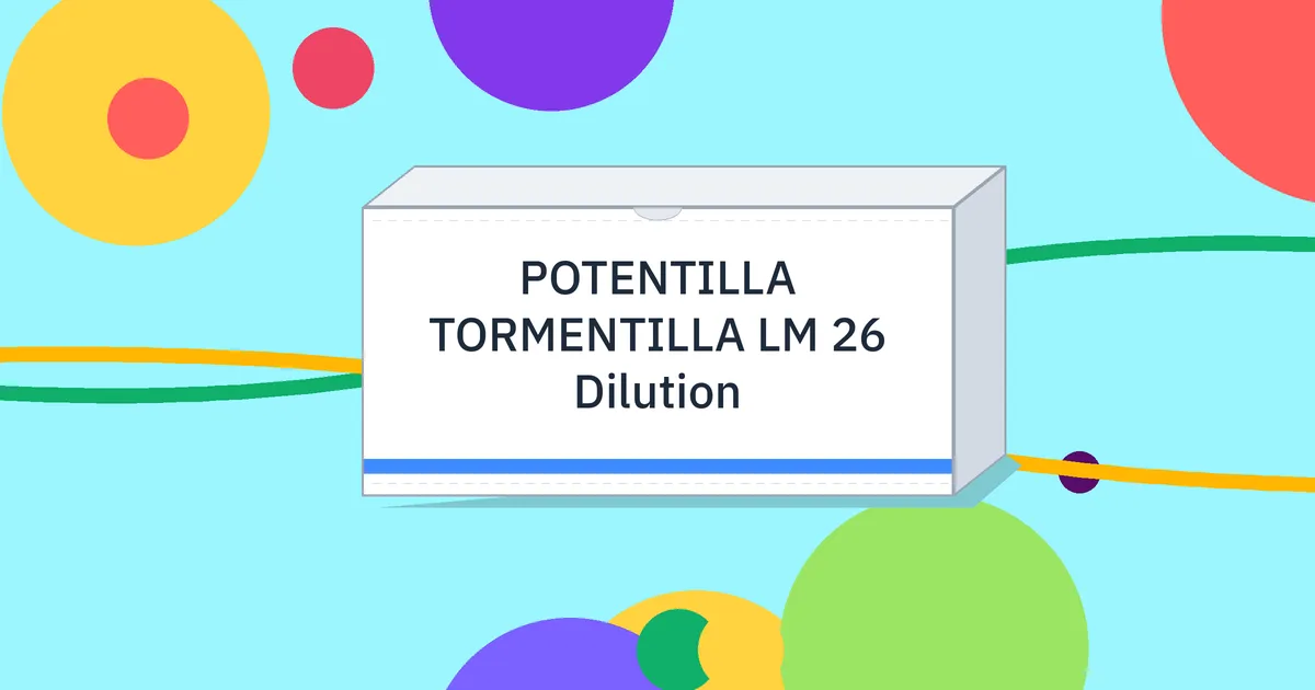 Symbolbild: Packung mit der Aufschrift POTENTILLA TORMENTILLA LM 26 Dilution (PZN 13665801) – Verfügbarkeit und Bezug in Apotheken in Frankfurt am Main