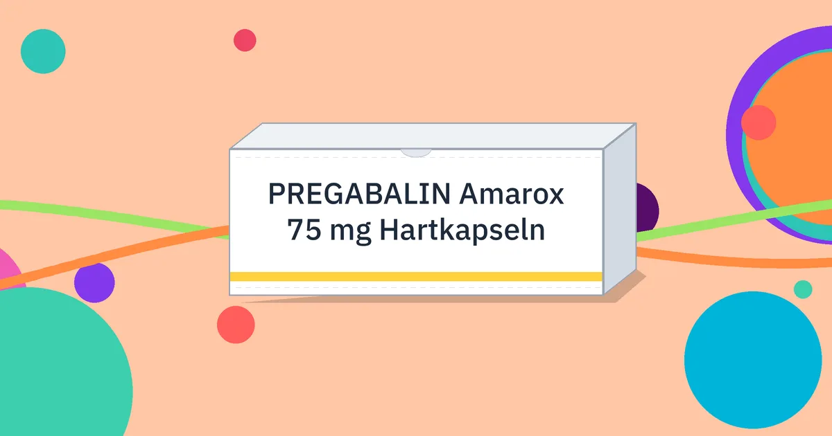 Symbolbild: Packung mit der Aufschrift PREGABALIN Amarox 75 mg Hartkapseln (PZN 16805467) – Verfügbarkeit und Bezug in Apotheken in Frankfurt am Main