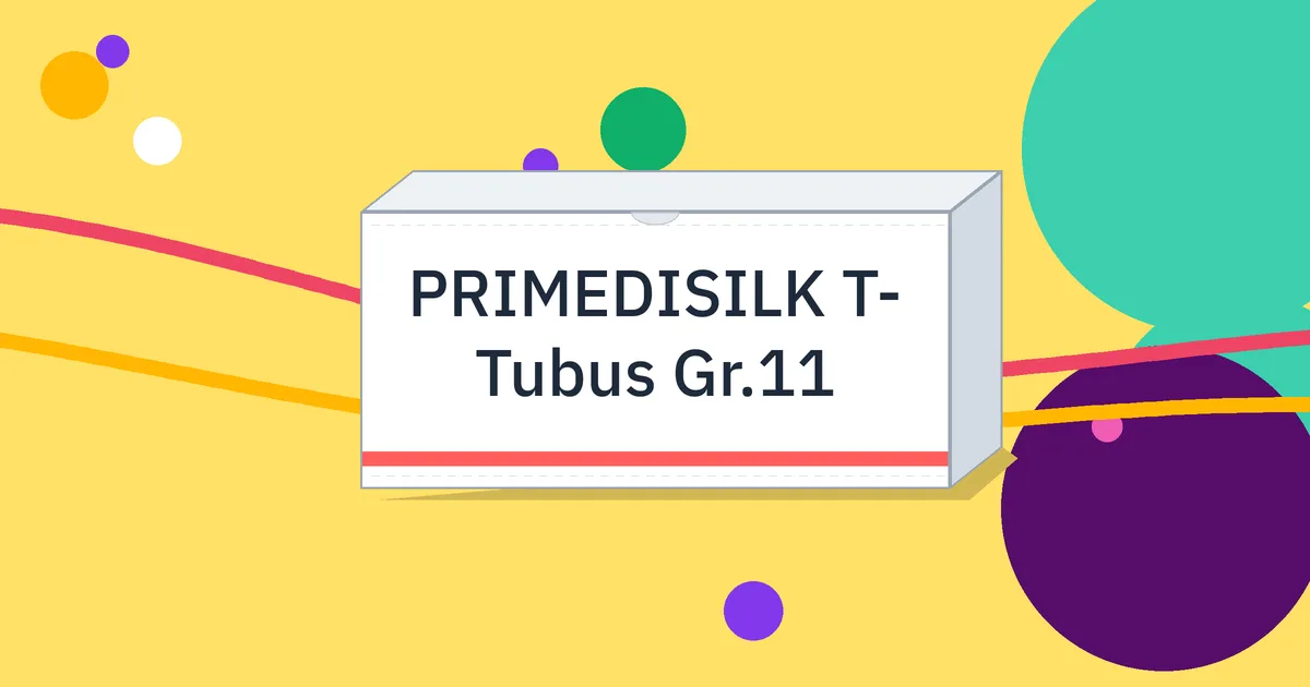 Symbolbild: Packung mit der Aufschrift PRIMEDISILK T-Tubus Gr.11 (PZN 10838773) – Verfügbarkeit und Bezug in Apotheken in Frankfurt am Main