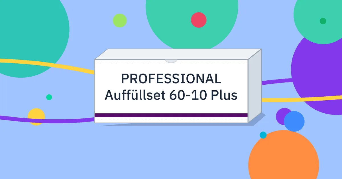 Symbolbild: Packung mit der Aufschrift PROFESSIONAL Auffüllset 60-10 Plus (PZN 16136167) – Verfügbarkeit und Bezug in Apotheken in Frankfurt am Main