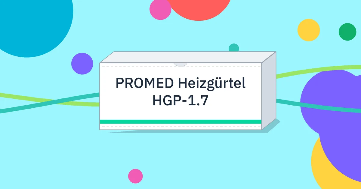Symbolbild: Packung mit der Aufschrift PROMED Heizgürtel HGP-1.7 (PZN 11237260) – Verfügbarkeit und Bezug in Apotheken in Frankfurt am Main