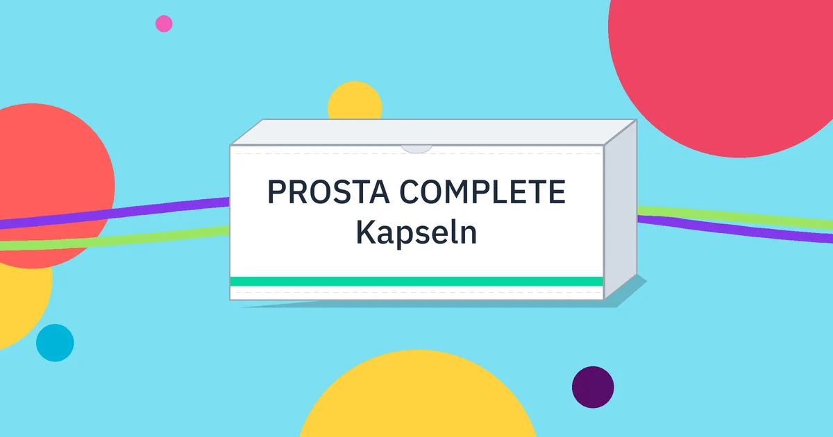 Symbolbild: Packung mit der Aufschrift PROSTA COMPLETE Kapseln (PZN 20723410) – Verfügbarkeit und Bezug in Apotheken in Frankfurt am Main