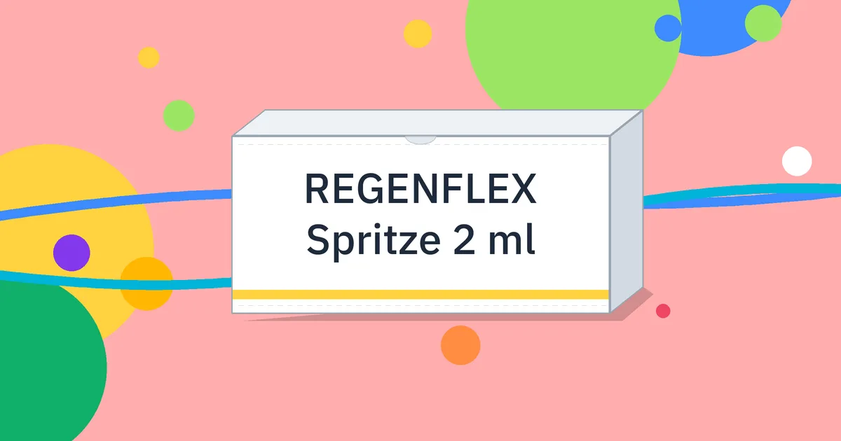 Symbolbild: Packung mit der Aufschrift REGENFLEX Spritze 2 ml (PZN 11638415) – Verfügbarkeit und Bezug in Apotheken in Frankfurt am Main