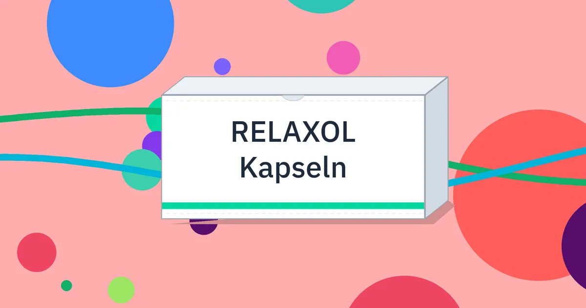 Symbolbild: Packung mit der Aufschrift RELAXOL Kapseln (PZN 17146400) – Verfügbarkeit und Bezug in Apotheken in Frankfurt am Main