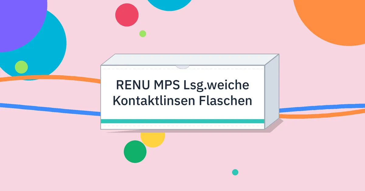 Symbolbild: Packung mit der Aufschrift RENU MPS Lsg.weiche Kontaktlinsen Flaschen (PZN 18355293) – Verfügbarkeit und Bezug in Apotheken in Frankfurt am Main