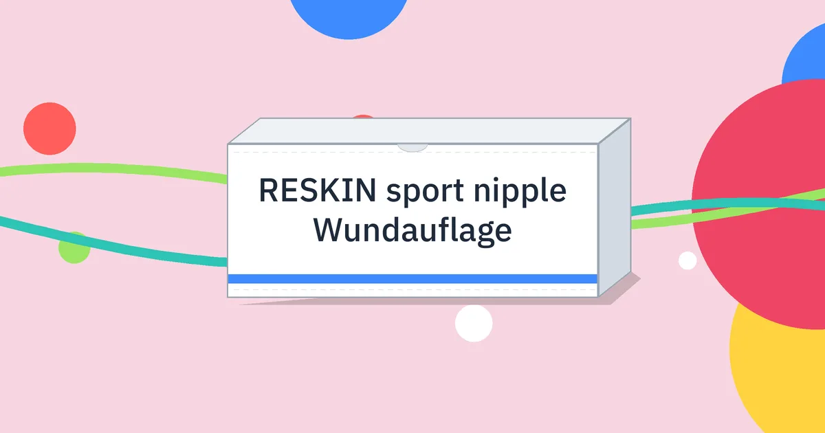 Symbolbild: Packung mit der Aufschrift RESKIN sport nipple Wundauflage (PZN 18740281) – Verfügbarkeit und Bezug in Apotheken in Frankfurt am Main