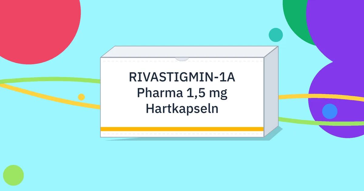 Symbolbild: Packung mit der Aufschrift RIVASTIGMIN-1A Pharma 1,5 mg Hartkapseln (PZN 09322573) – Verfügbarkeit und Bezug in Apotheken in Frankfurt am Main