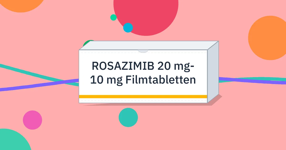 Symbolbild: Packung mit der Aufschrift ROSAZIMIB 20 mg-10 mg Filmtabletten (PZN 18304433) – Verfügbarkeit und Bezug in Apotheken in Frankfurt am Main