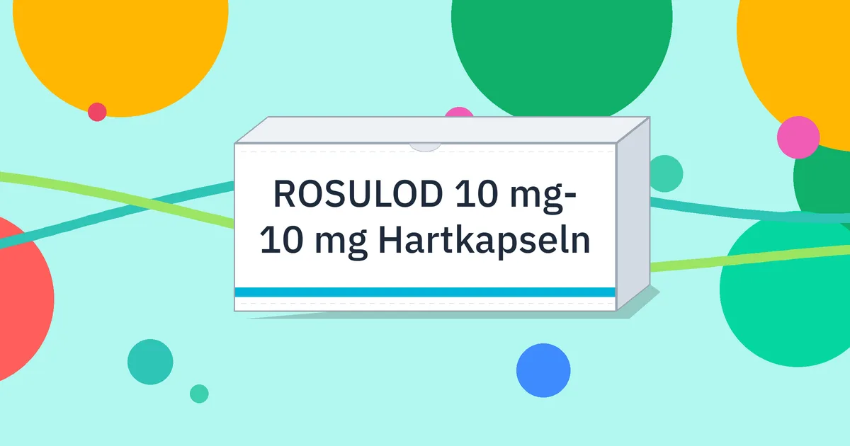 Symbolbild: Packung mit der Aufschrift ROSULOD 10 mg-10 mg Hartkapseln (PZN 15227985) – Verfügbarkeit und Bezug in Apotheken in Frankfurt am Main