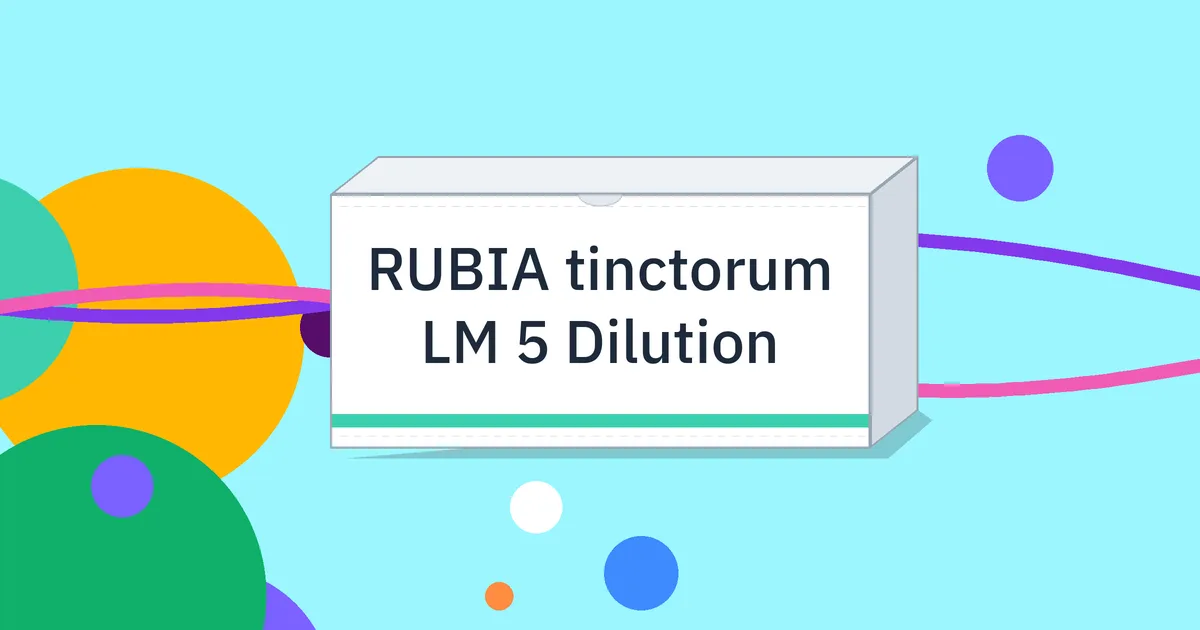 Symbolbild: Packung mit der Aufschrift RUBIA tinctorum LM 5 Dilution (PZN 13056663) – Verfügbarkeit und Bezug in Apotheken in Frankfurt am Main