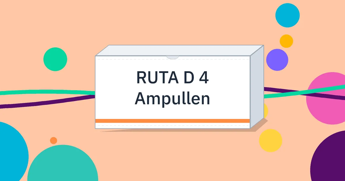 Symbolbild: Packung mit der Aufschrift RUTA D 4 Ampullen (PZN 11707990) – Verfügbarkeit und Bezug in Apotheken in Frankfurt am Main