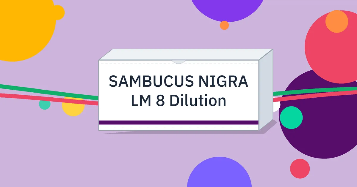 Symbolbild: Packung mit der Aufschrift SAMBUCUS NIGRA LM 8 Dilution (PZN 13181227) – Verfügbarkeit und Bezug in Apotheken in Frankfurt am Main