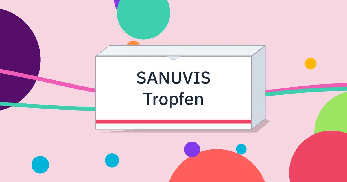 Symbolbild: Packung mit der Aufschrift SANUVIS Tropfen (PZN 02360292) – Verfügbarkeit und Bezug in Apotheken in Frankfurt am Main