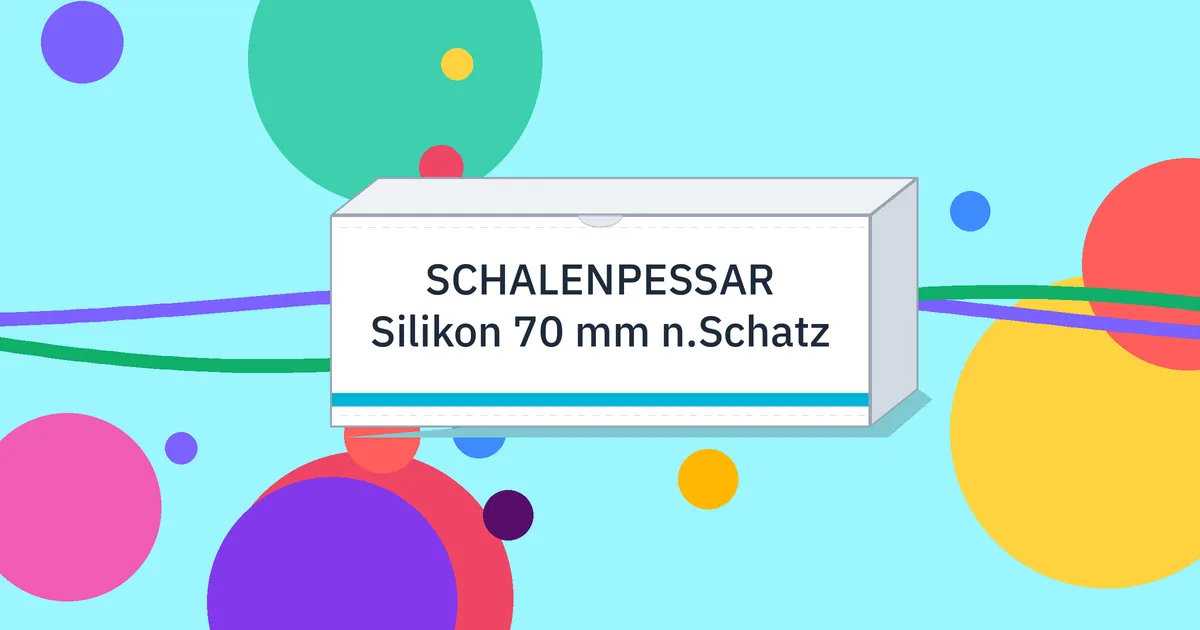 Symbolbild: Packung mit der Aufschrift SCHALENPESSAR Silikon 70 mm n.Schatz (PZN 03672036) – Verfügbarkeit und Bezug in Apotheken in Frankfurt am Main