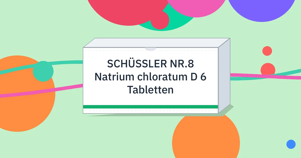 Symbolbild: Packung mit der Aufschrift SCHÜSSLER NR.8 Natrium chloratum D 6 Tabletten (PZN 13576842) – Verfügbarkeit und Bezug in Apotheken in Frankfurt am Main