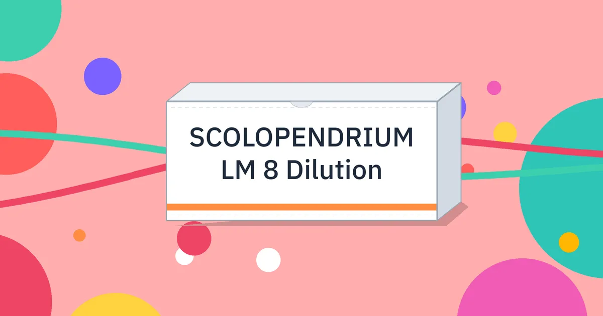 Symbolbild: Packung mit der Aufschrift SCOLOPENDRIUM LM 8 Dilution (PZN 13690101) – Verfügbarkeit und Bezug in Apotheken in Frankfurt am Main