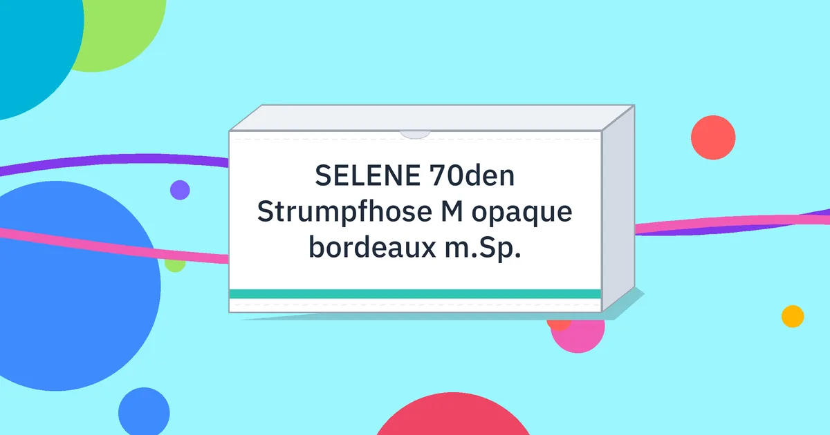 Symbolbild: Packung mit der Aufschrift SELENE 70den Strumpfhose M opaque bordeaux m.Sp. (PZN 16173501) – Verfügbarkeit und Bezug in Apotheken in Frankfurt am Main