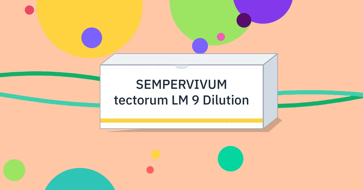 Symbolbild: Packung mit der Aufschrift SEMPERVIVUM tectorum LM 9 Dilution (PZN 13186153) – Verfügbarkeit und Bezug in Apotheken in Frankfurt am Main