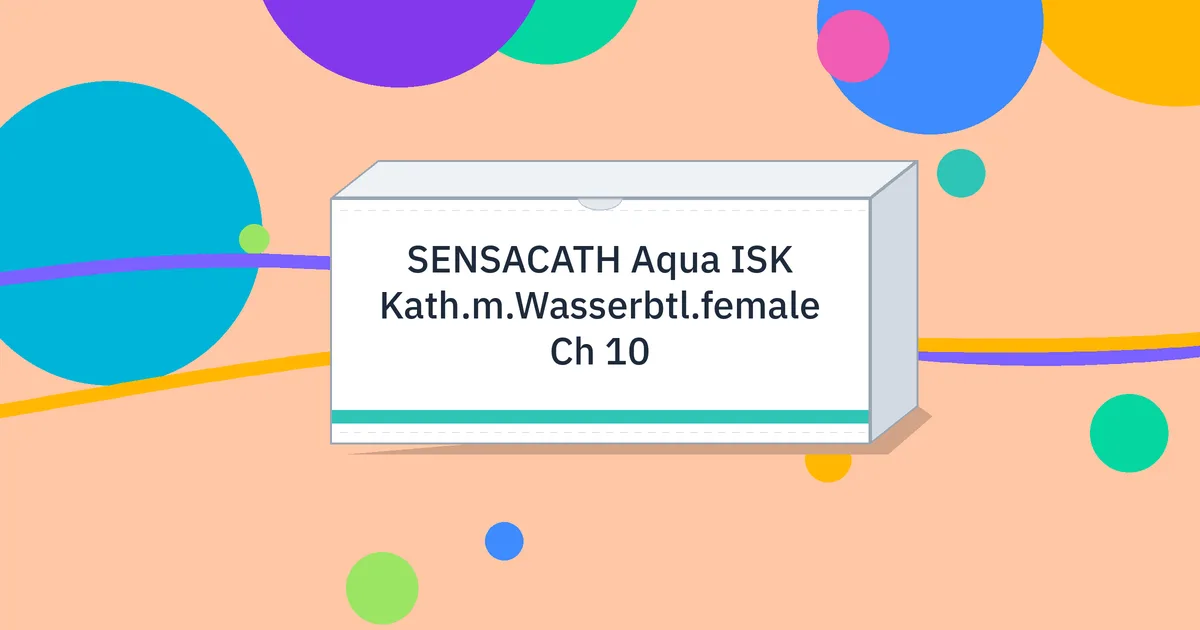Symbolbild: Packung mit der Aufschrift SENSACATH Aqua ISK Kath.m.Wasserbtl.female Ch 10 (PZN 19856198) – Verfügbarkeit und Bezug in Apotheken in Frankfurt am Main