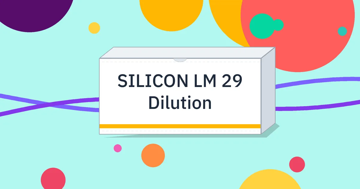 Symbolbild: Packung mit der Aufschrift SILICON LM 29 Dilution (PZN 13678554) – Verfügbarkeit und Bezug in Apotheken in Frankfurt am Main