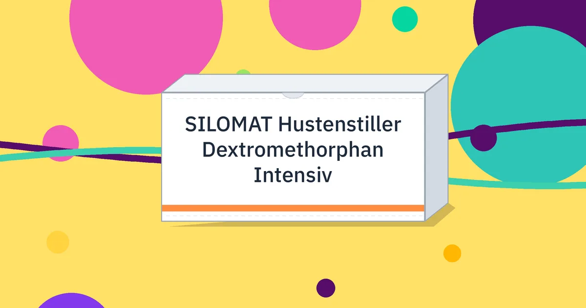Symbolbild: Packung mit der Aufschrift SILOMAT Hustenstiller Dextromethorphan Intensiv (PZN 18661423) – Verfügbarkeit und Bezug in Apotheken in Frankfurt am Main