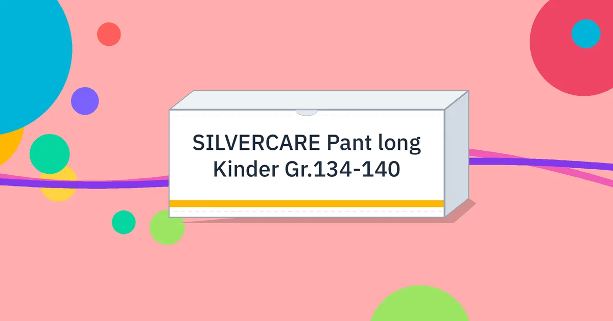 Symbolbild: Packung mit der Aufschrift SILVERCARE Pant long Kinder Gr.134-140 (PZN 01110564) – Verfügbarkeit und Bezug in Apotheken in Frankfurt am Main