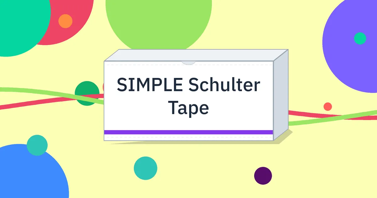 Symbolbild: Packung mit der Aufschrift SIMPLE Schulter Tape (PZN 06116175) – Verfügbarkeit und Bezug in Apotheken in Frankfurt am Main