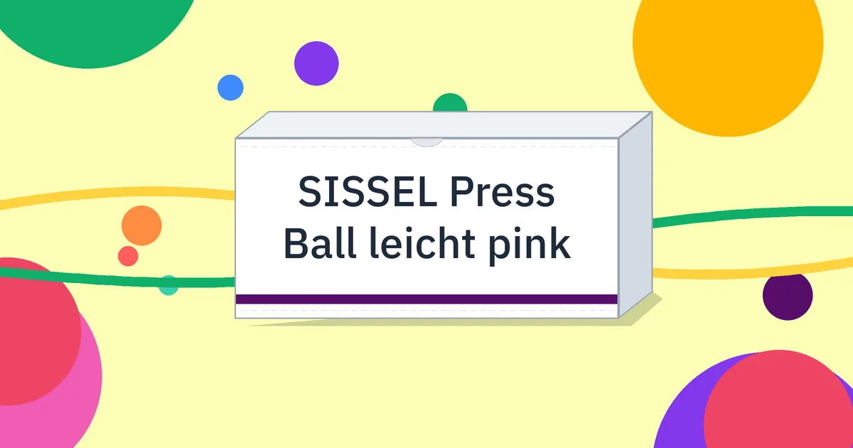 Symbolbild: Packung mit der Aufschrift SISSEL Press Ball leicht pink (PZN 00999883) – Verfügbarkeit und Bezug in Apotheken in Frankfurt am Main