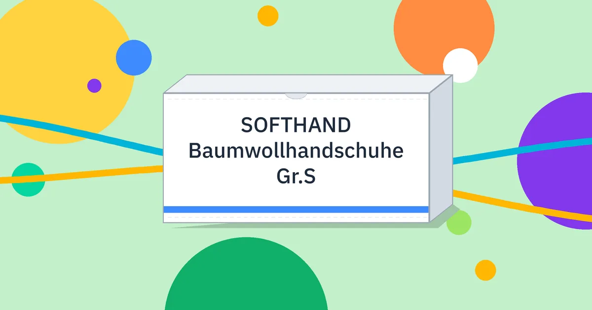 Symbolbild: Packung mit der Aufschrift SOFTHAND Baumwollhandschuhe Gr.S (PZN 09618836) – Verfügbarkeit und Bezug in Apotheken in Frankfurt am Main