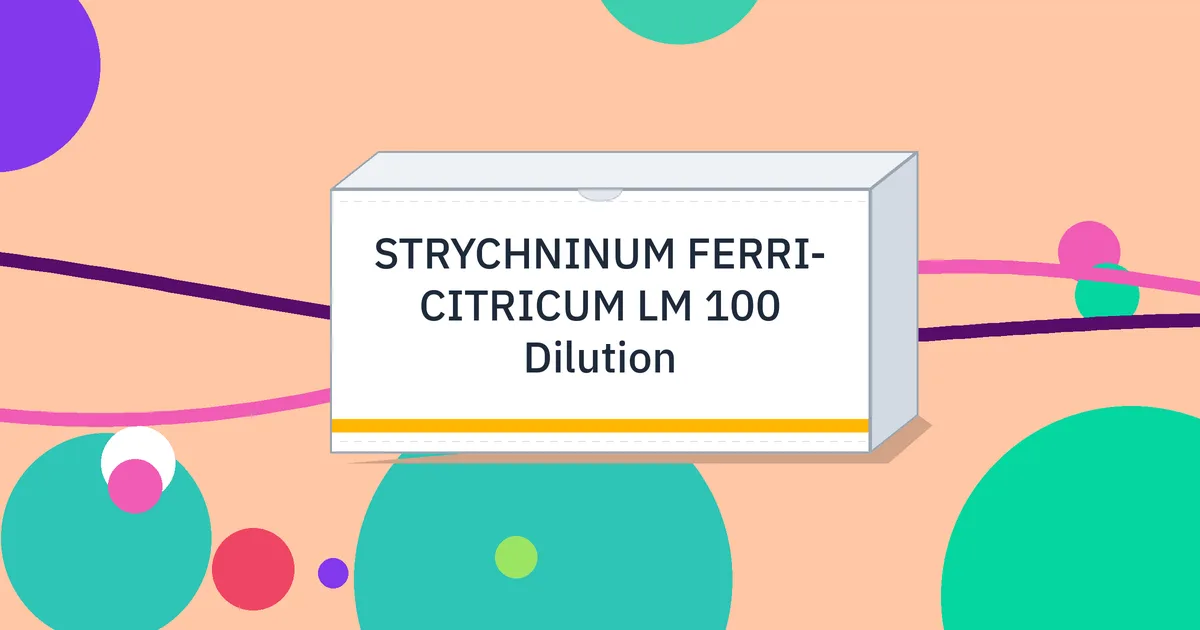 Symbolbild: Packung mit der Aufschrift STRYCHNINUM FERRI-CITRICUM LM 100 Dilution (PZN 13206565) – Verfügbarkeit und Bezug in Apotheken in Frankfurt am Main