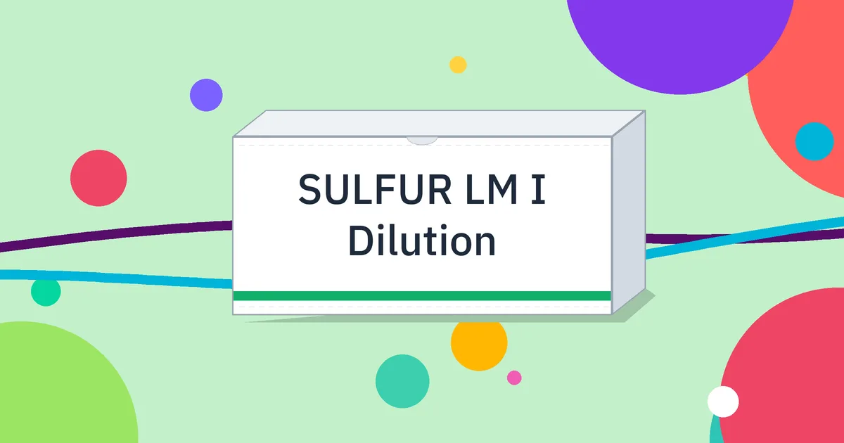 Symbolbild: Packung mit der Aufschrift SULFUR LM I Dilution (PZN 04992228) – Verfügbarkeit und Bezug in Apotheken in Frankfurt am Main