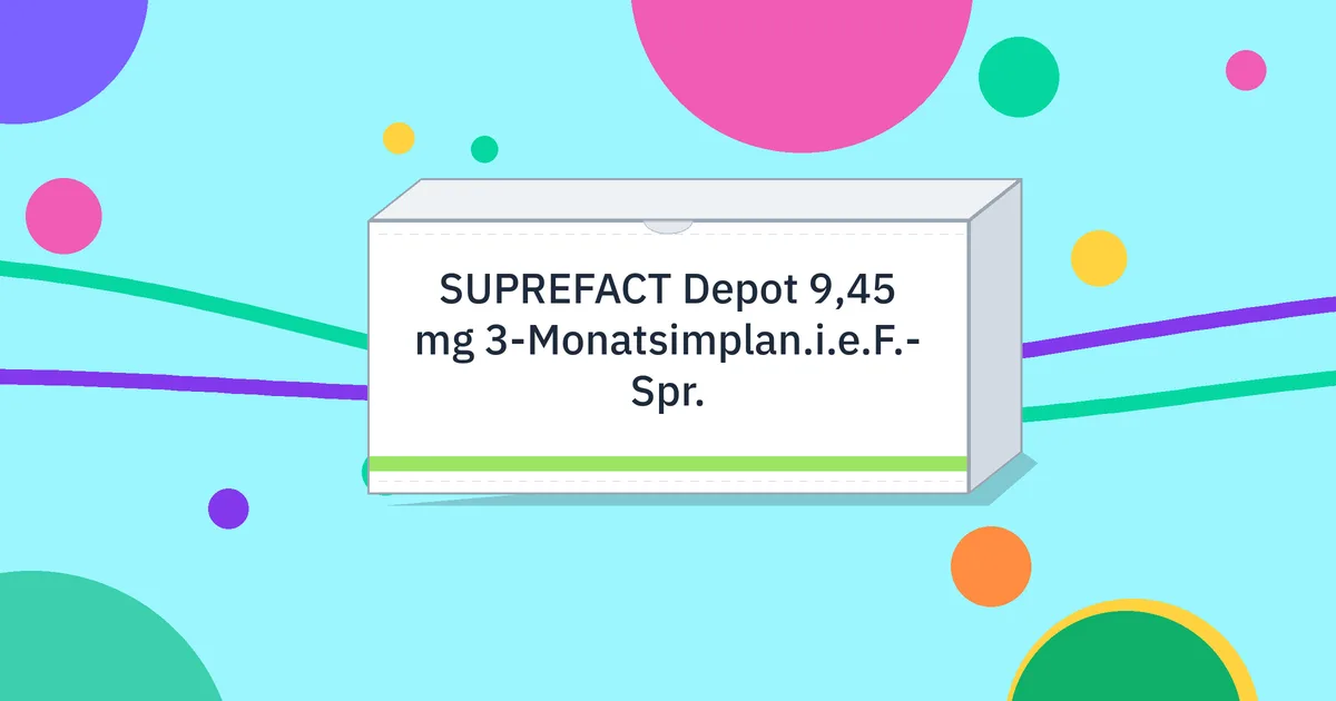 Symbolbild: Packung mit der Aufschrift SUPREFACT Depot 9,45 mg 3-Monatsimplan.i.e.F.-Spr. (PZN 12355406) – Verfügbarkeit und Bezug in Apotheken in Frankfurt am Main