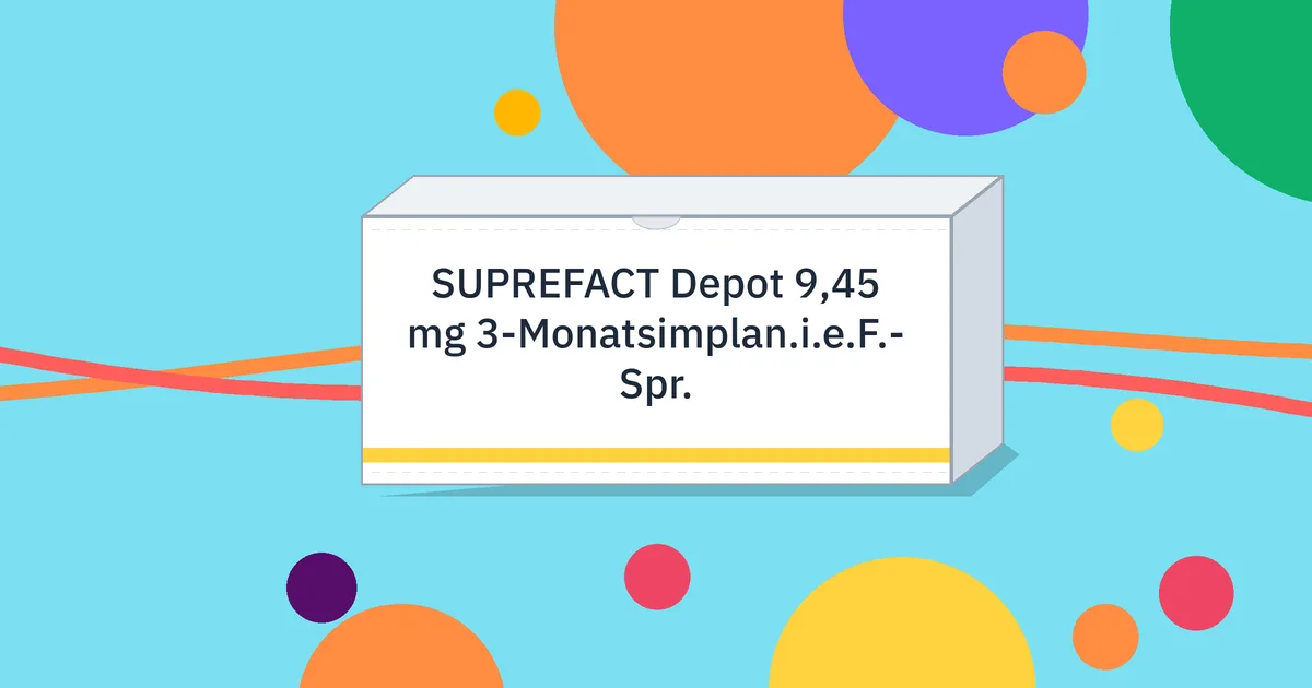 Symbolbild: Packung mit der Aufschrift SUPREFACT Depot 9,45 mg 3-Monatsimplan.i.e.F.-Spr. (PZN 20315556) – Verfügbarkeit und Bezug in Apotheken in Frankfurt am Main