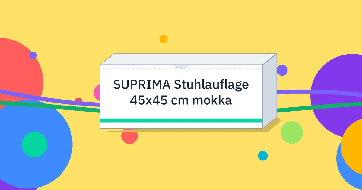 Symbolbild: Packung mit der Aufschrift SUPRIMA Stuhlauflage 45x45 cm mokka (PZN 06462977) – Verfügbarkeit und Bezug in Apotheken in Frankfurt am Main