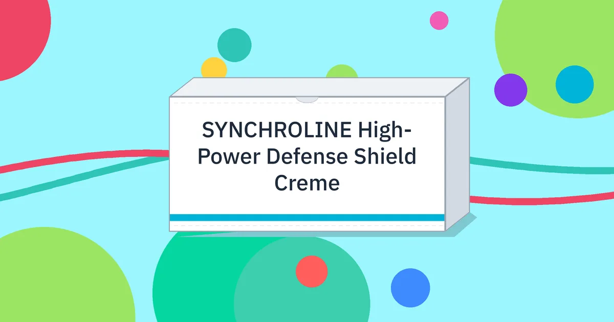 Symbolbild: Packung mit der Aufschrift SYNCHROLINE High-Power Defense Shield Creme (PZN 09608967) – Verfügbarkeit und Bezug in Apotheken in Frankfurt am Main