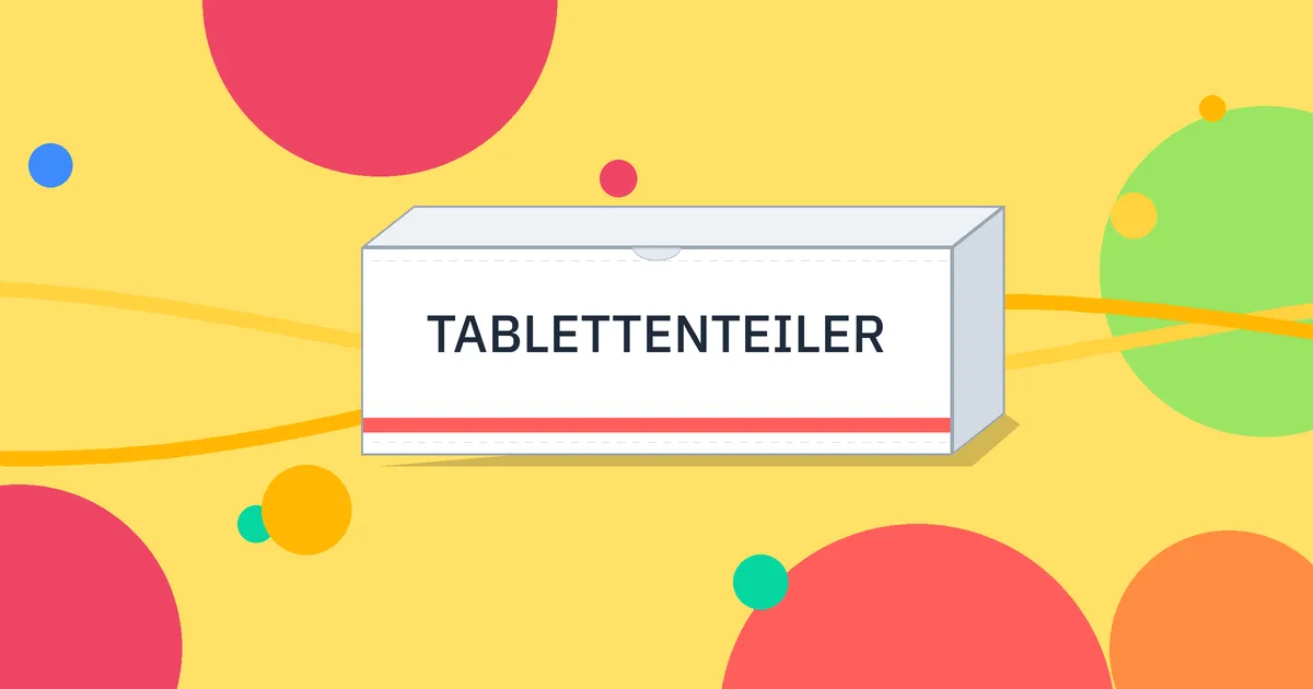 Symbolbild: Packung mit der Aufschrift TABLETTENTEILER (PZN 03136071) – Verfügbarkeit und Bezug in Apotheken in Frankfurt am Main
