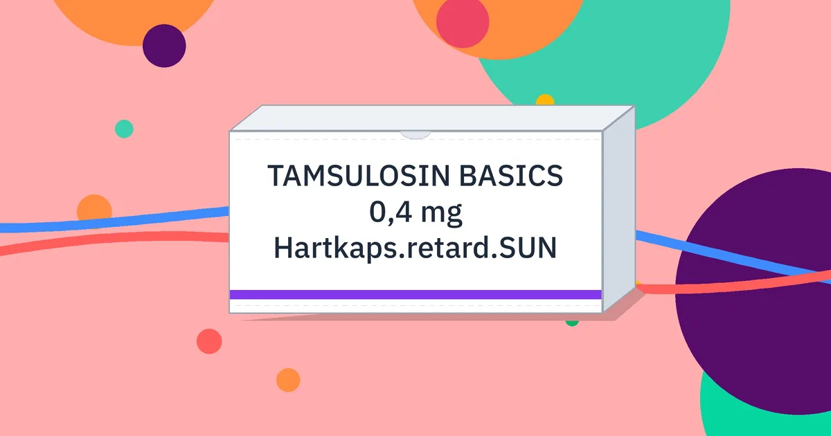 Symbolbild: Packung mit der Aufschrift TAMSULOSIN BASICS 0,4 mg Hartkaps.retard.SUN (PZN 12529220) – Verfügbarkeit und Bezug in Apotheken in Frankfurt am Main