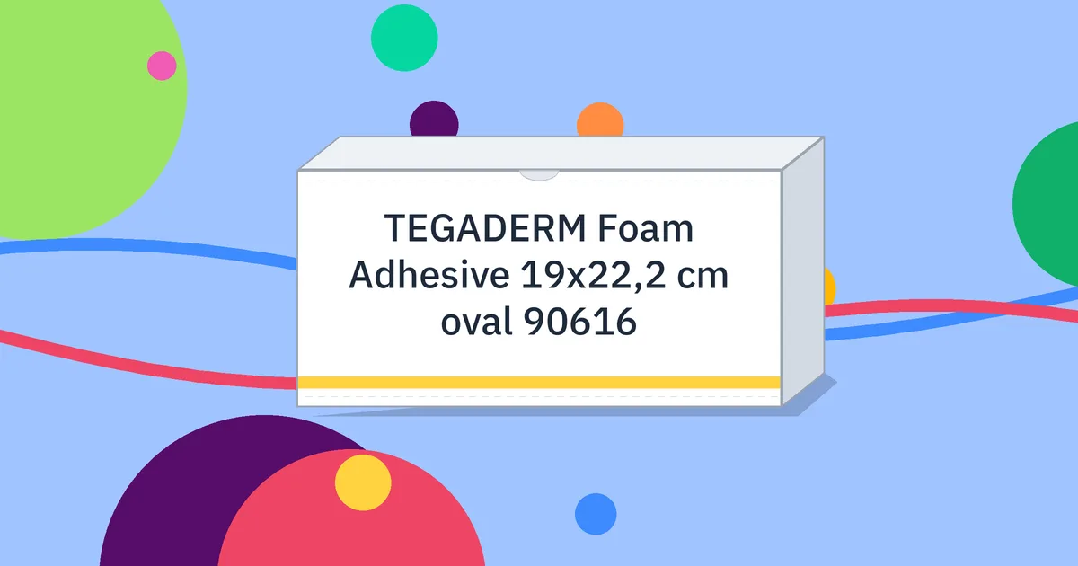 Symbolbild: Packung mit der Aufschrift TEGADERM Foam Adhesive 19x22,2 cm oval 90616 (PZN 11114913) – Verfügbarkeit und Bezug in Apotheken in Frankfurt am Main