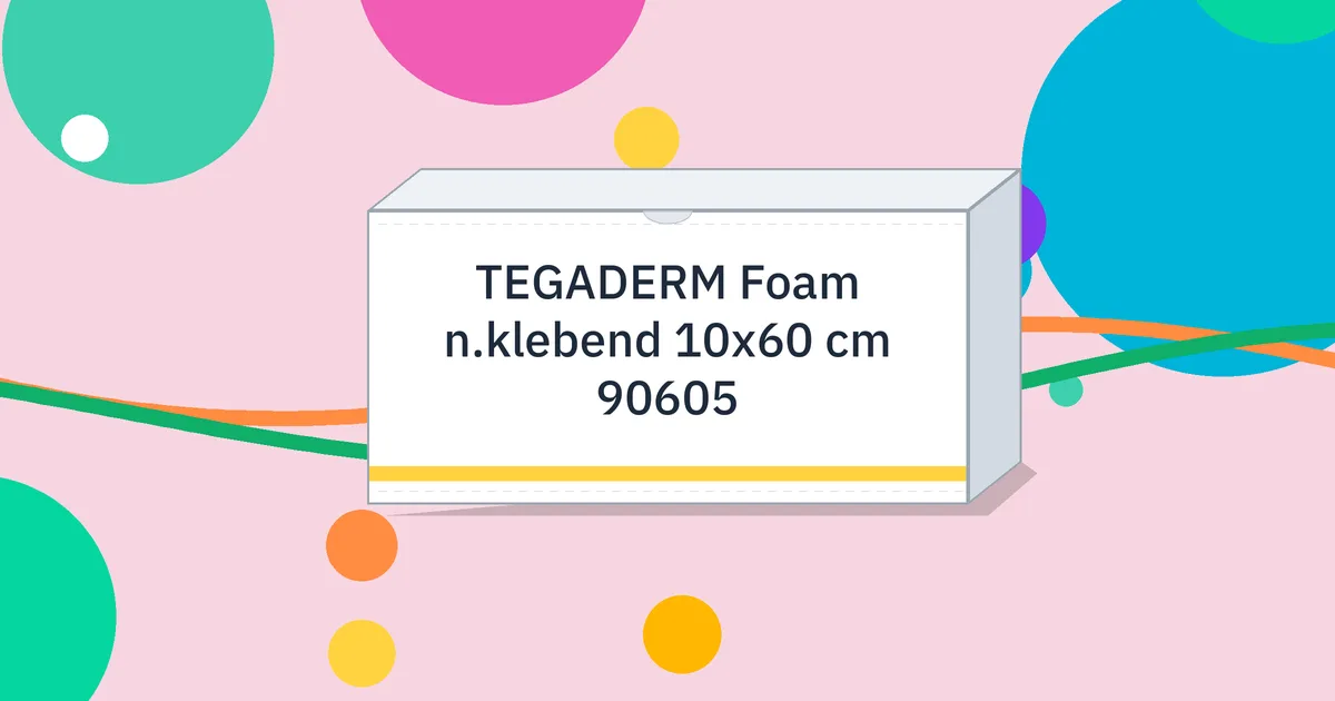 Symbolbild: Packung mit der Aufschrift TEGADERM Foam n.klebend 10x60 cm 90605 (PZN 09007989) – Verfügbarkeit und Bezug in Apotheken in Frankfurt am Main