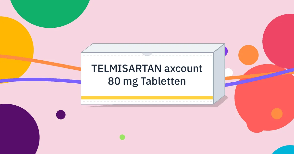 Symbolbild: Packung mit der Aufschrift TELMISARTAN axcount 80 mg Tabletten (PZN 16880397) – Verfügbarkeit und Bezug in Apotheken in Frankfurt am Main