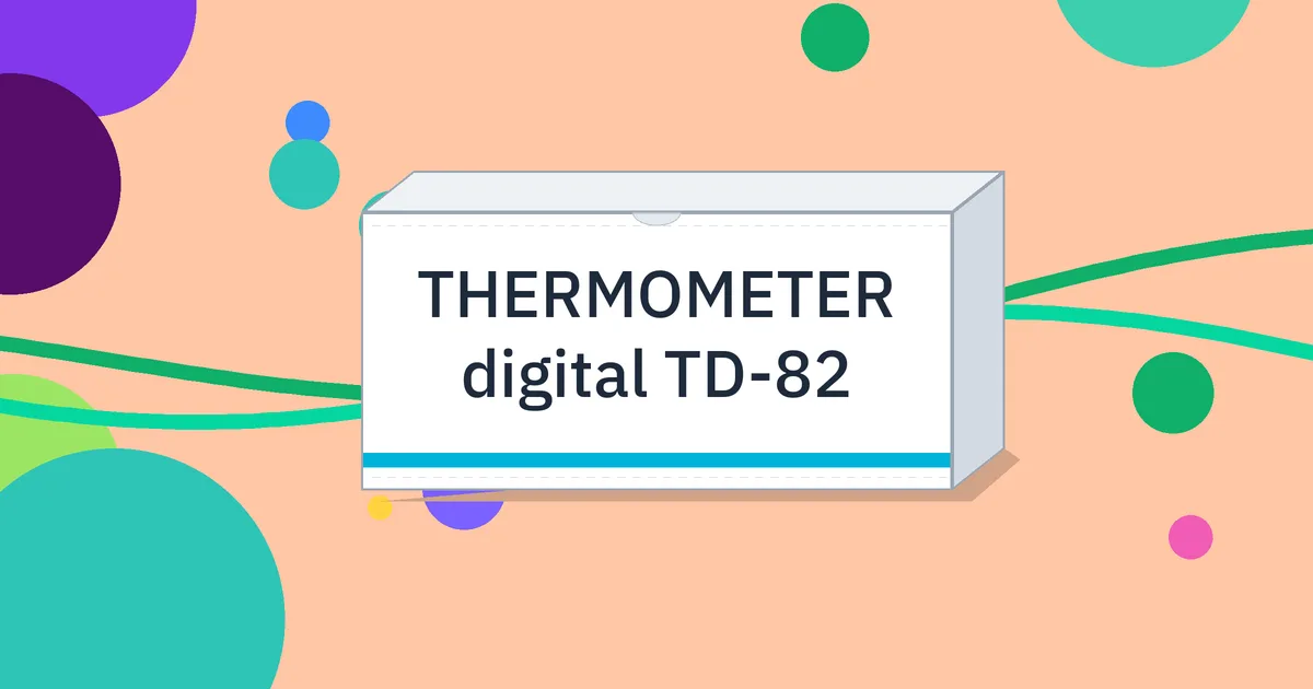 Symbolbild: Packung mit der Aufschrift THERMOMETER digital TD-82 (PZN 18807536) – Verfügbarkeit und Bezug in Apotheken in Frankfurt am Main