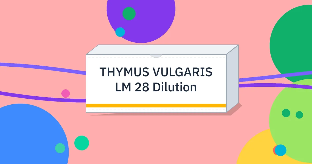 Symbolbild: Packung mit der Aufschrift THYMUS VULGARIS LM 28 Dilution (PZN 13223606) – Verfügbarkeit und Bezug in Apotheken in Frankfurt am Main