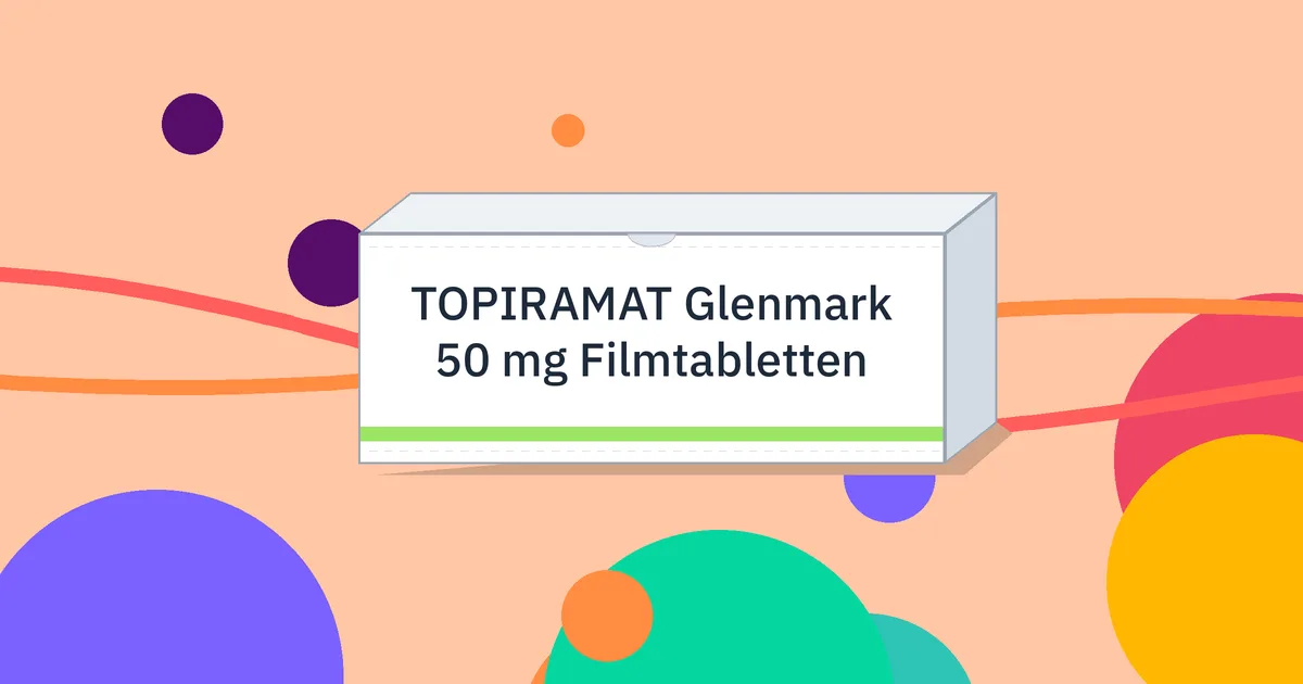 Symbolbild: Packung mit der Aufschrift TOPIRAMAT Glenmark 50 mg Filmtabletten (PZN 09920222) – Verfügbarkeit und Bezug in Apotheken in Frankfurt am Main