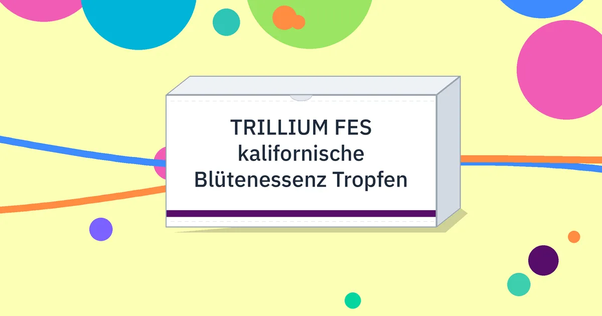 Symbolbild: Packung mit der Aufschrift TRILLIUM FES kalifornische Blütenessenz Tropfen (PZN 09174032) – Verfügbarkeit und Bezug in Apotheken in Frankfurt am Main