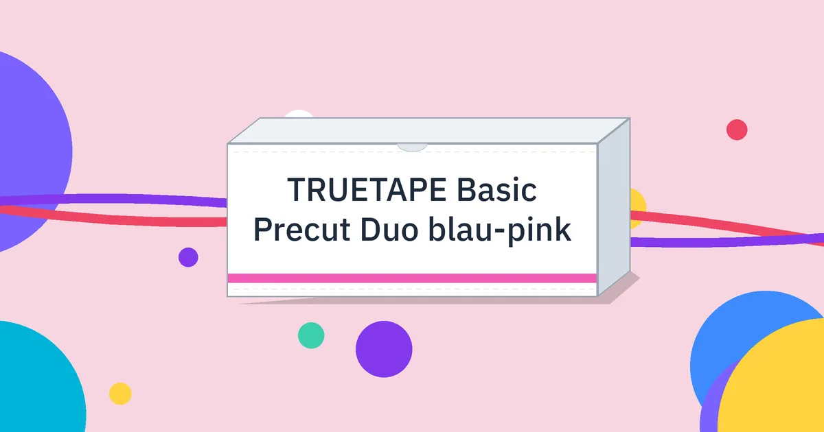 Symbolbild: Packung mit der Aufschrift TRUETAPE Basic Precut Duo blau-pink (PZN 17619703) – Verfügbarkeit und Bezug in Apotheken in Frankfurt am Main