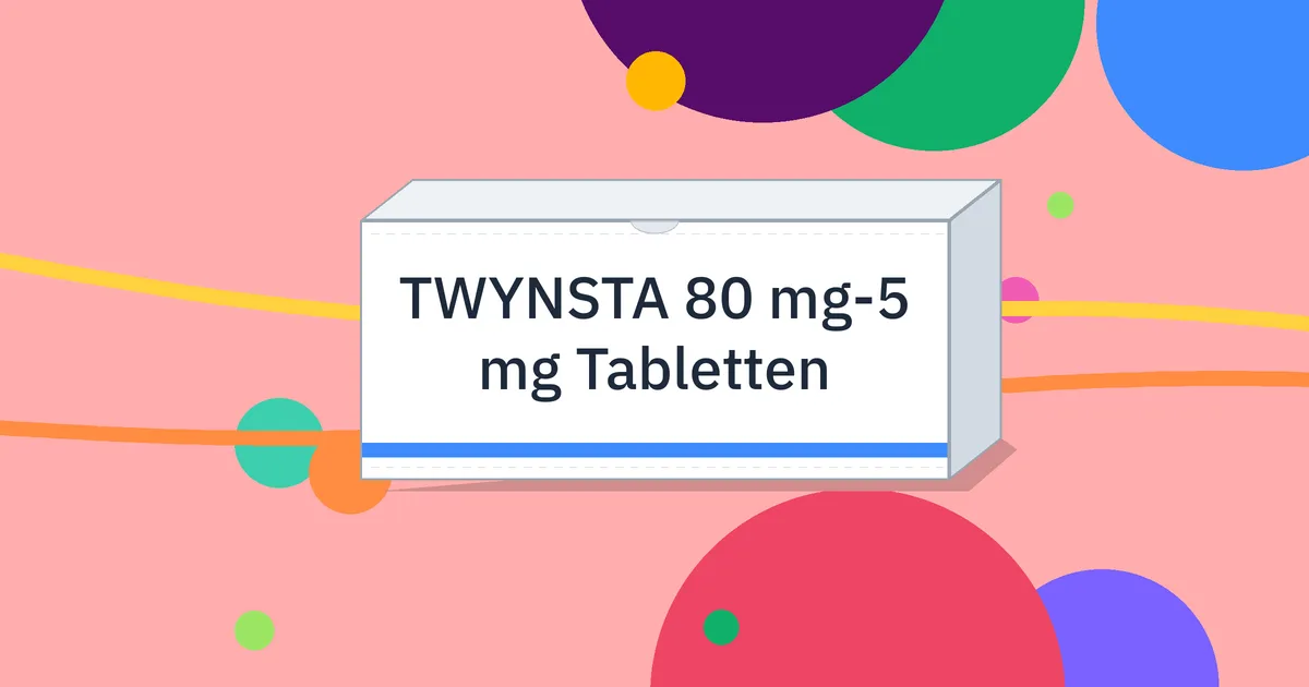 Symbolbild: Packung mit der Aufschrift TWYNSTA 80 mg-5 mg Tabletten (PZN 11157383) – Verfügbarkeit und Bezug in Apotheken in Frankfurt am Main