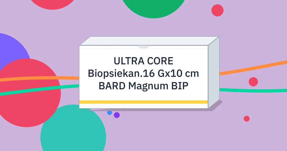 Symbolbild: Packung mit der Aufschrift ULTRA CORE Biopsiekan.16 Gx10 cm BARD Magnum BIP (PZN 04507150) – Verfügbarkeit und Bezug in Apotheken in Frankfurt am Main