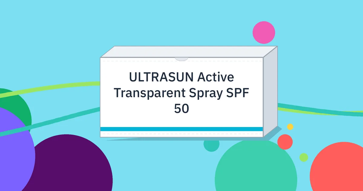 Symbolbild: Packung mit der Aufschrift ULTRASUN Active Transparent Spray SPF 50 (PZN 17376034) – Verfügbarkeit und Bezug in Apotheken in Frankfurt am Main